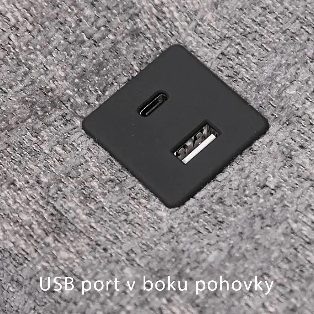 Rozkládací pohovka TWIGGY | 212 cm | LEVÁ | EXTRA KVALITA | zabudovaný USB port | VÝBĚR TKANIN