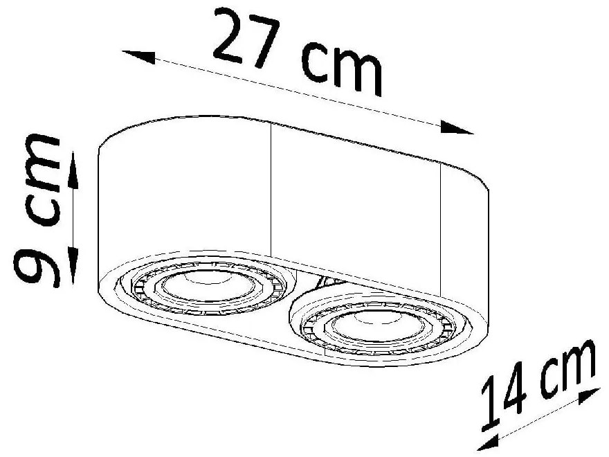 Šedé bodové svítidlo 27x14 cm Spattio - Sollux