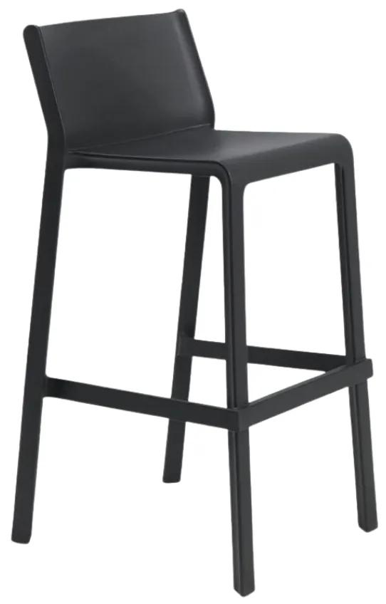 OnaDnes -20% Nardi Antracitově šedá plastová barová židle Trill 76 cm