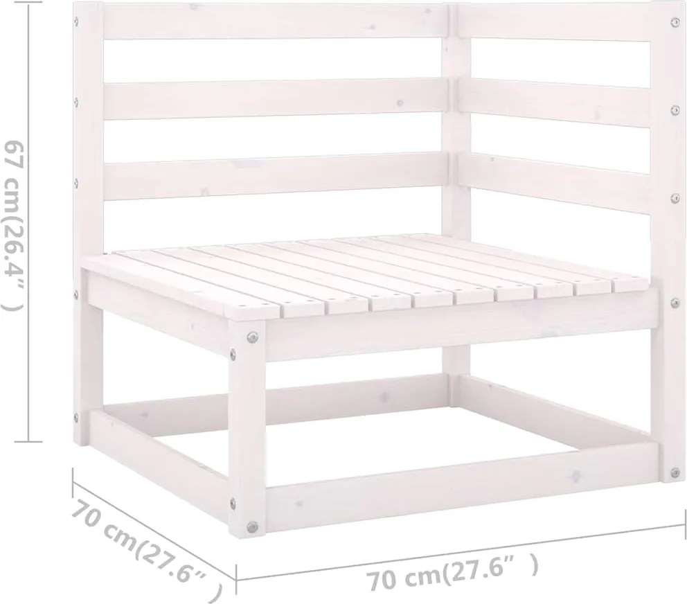 8dílná zahradní sedací souprava bílá masivní borové dřevo 3075285