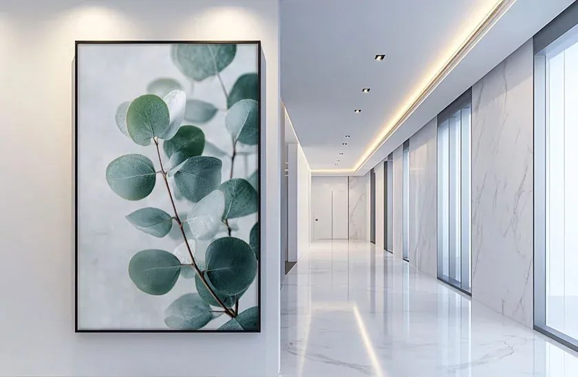 Jemná příroda - obraz - Eukalyptus v minimalistickém stylu 54 - 50 x 70 cm - 649 Kč