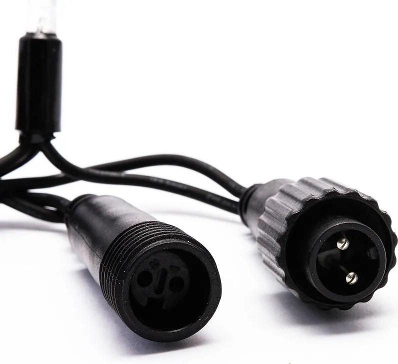 Easy Fix LED světelný řetěz, 100 m, venkovní teple bílá, 400 MEGA LED, černý kabel, IP67, cívka