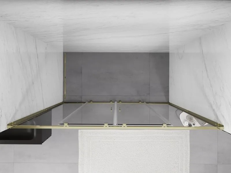 Mexen Exo dvoukřídlé posuvné sprchové dveře 170 cm, transparentní, zlaté - 8152-170-000-50-00