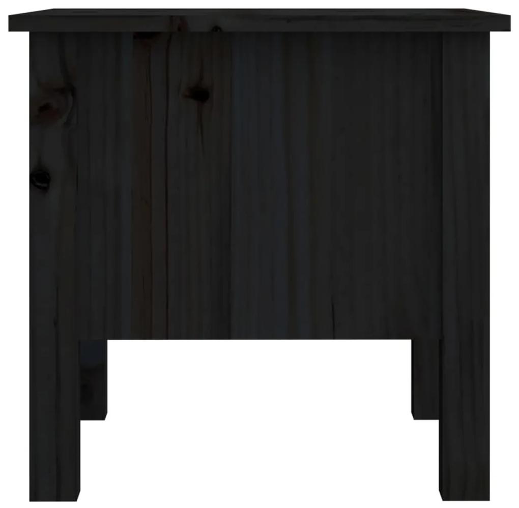 Odkládací stolek černý 40 x 40 x 39 cm masivní borovice - Default Title