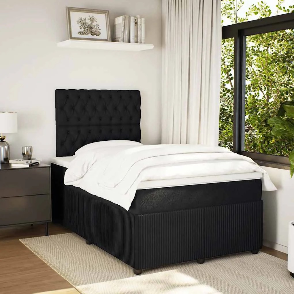 Box spring postel s matrací černá 120 x 190 cm samet 3294594