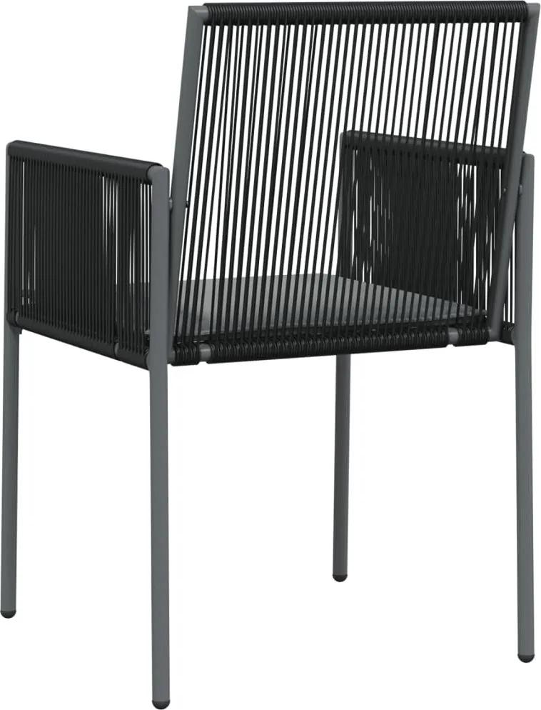 vidaXL Zahradní židle s poduškami 4 ks černé 54x60,5x83,5 cm polyratan [3187091]