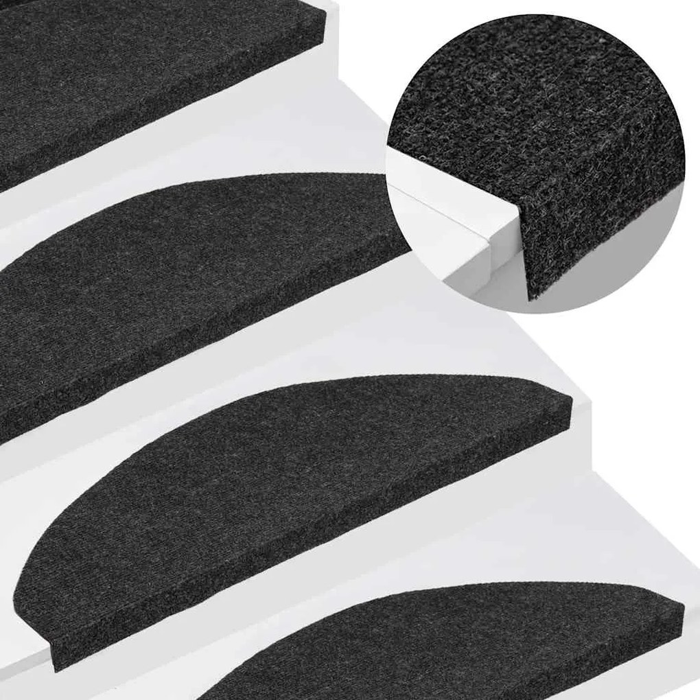 Samolepicí podložky na schody 30 ks černé 65x22,5x3,5 cm 3365907