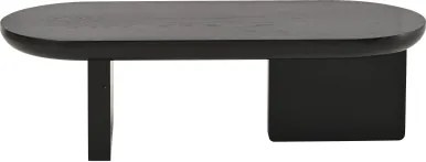 Aosom Moderní minimalistický konferenční stolek s oválnou deskou, dvě čtvercové nohy s protiskluzovými filcovými kluzáky, 119,7x49,8x35,5 cm, černá
