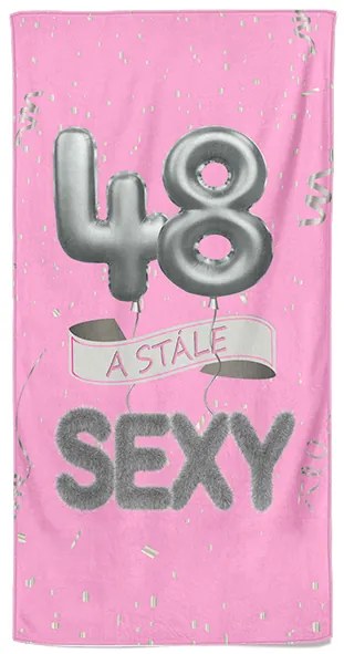 Osuška Stále sexy – růžová (věk: 48, Velikost osušky: 100x170cm)