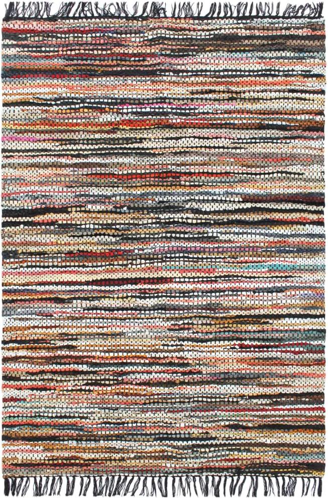 Ručně tkaný koberec Chindi kůže - vícebarevný | 80x160 cm