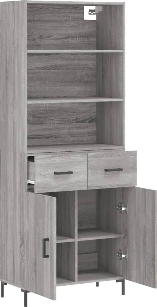Skříň highboard šedá sonoma 69,5 x 34 x 180 cm kompozitní dřevo 3200519