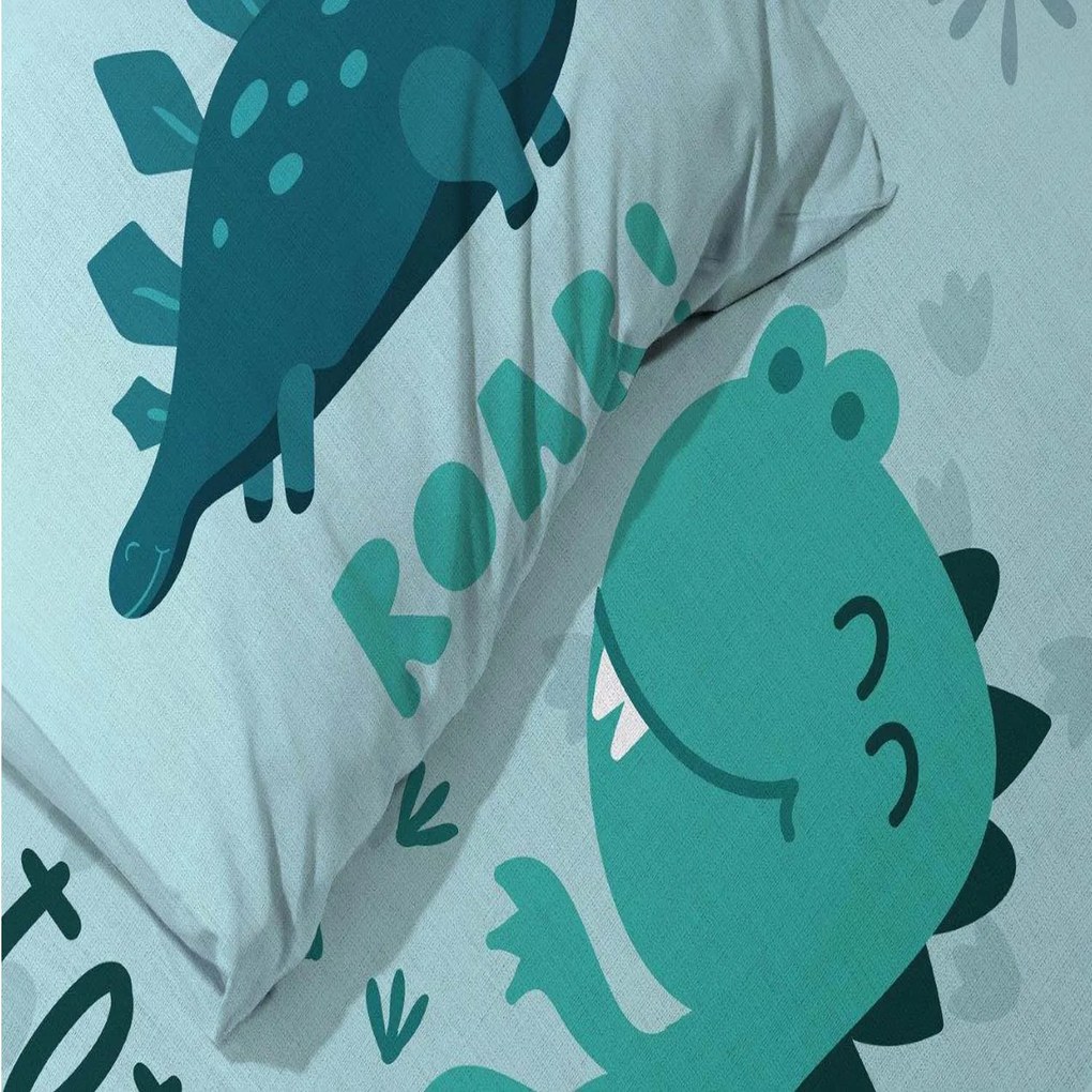 DĚTSKÉ BAVLNĚNÉ POVLEČENÍ DINO 100X135 CM, 1KS 40X60 CM VZOROVANÉ