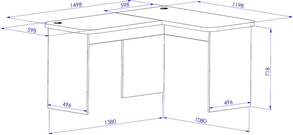 Rohový psací stůl CASPER (na výběr více variant)
