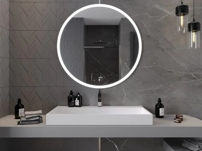 Mexen Oro kulaté podsvícené koupelnové zrcadlo, 100 cm, LED 6000K, proti zamlžení - 9824-100-100-611-00
