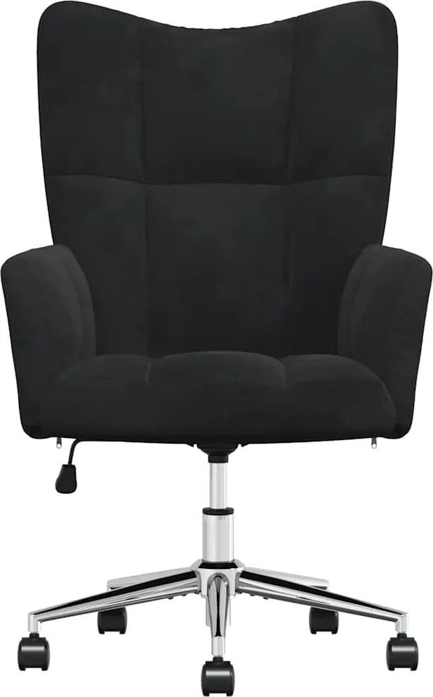 Relaxační křeslo černé samet 328167