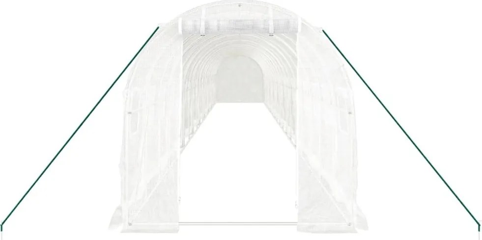 vidaXL Skleník s ocelovým rámem 36 m² 18 x 2 x 2 m [3188035] Barva: Zelená