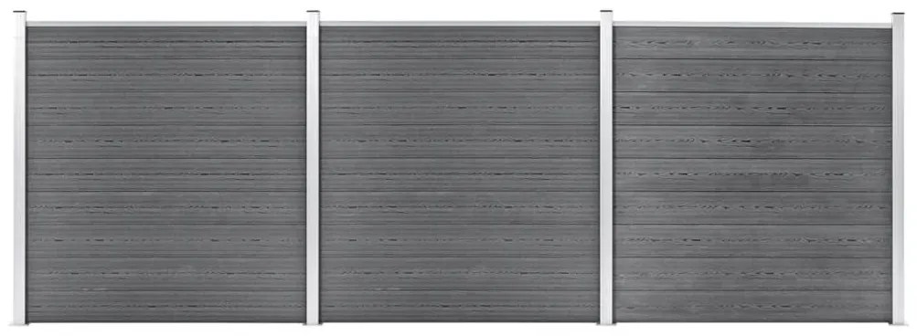 Zahradní plot WPC 526 x 186 cm šedý 3053226