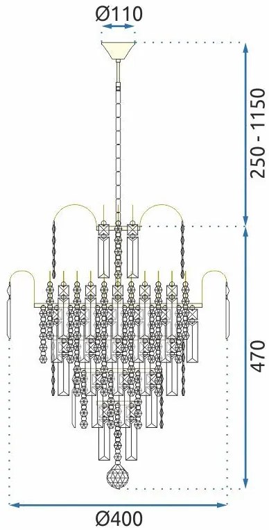 Toolight Závěsné svítidlo Gold 312358