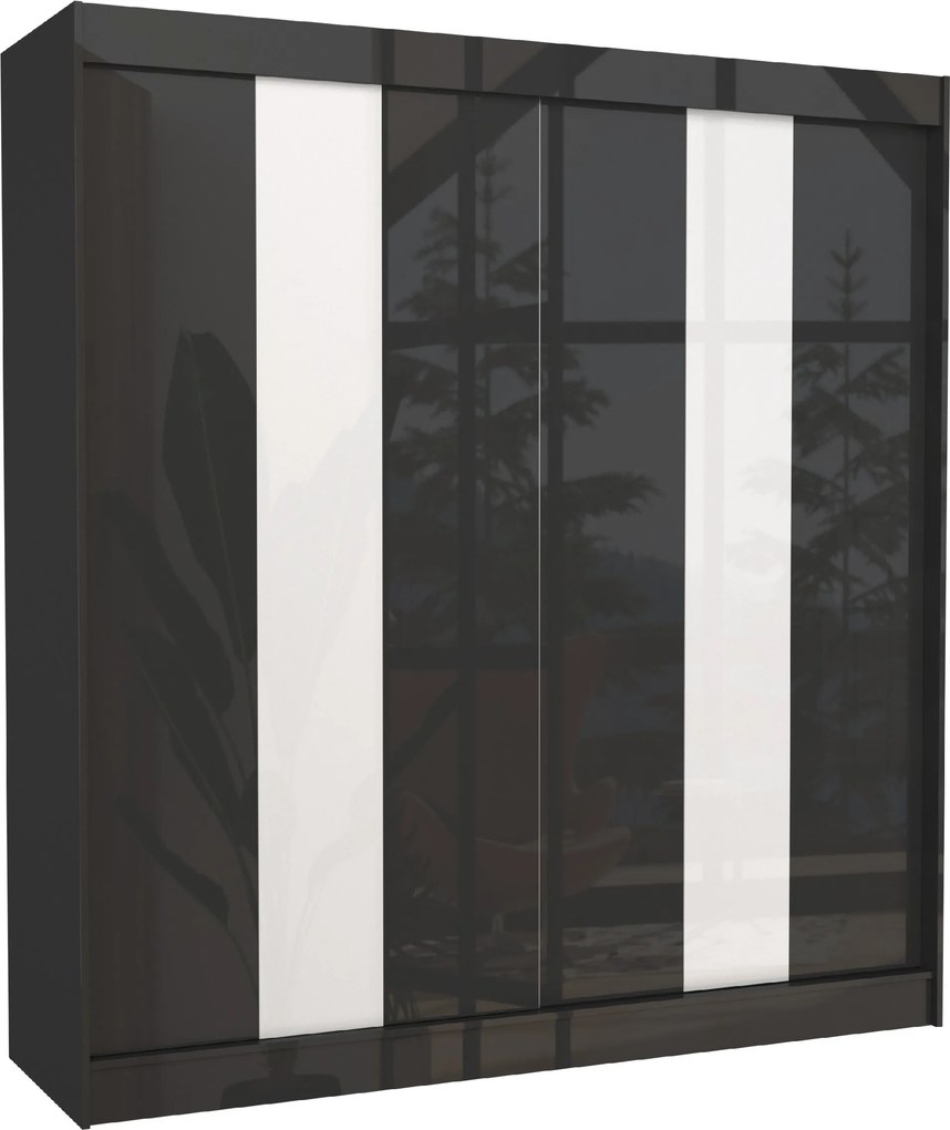 ADRK Furniture Posuvná skříň s lacobelem KAREN 200 ADRK-SW-KAR-BWL-200