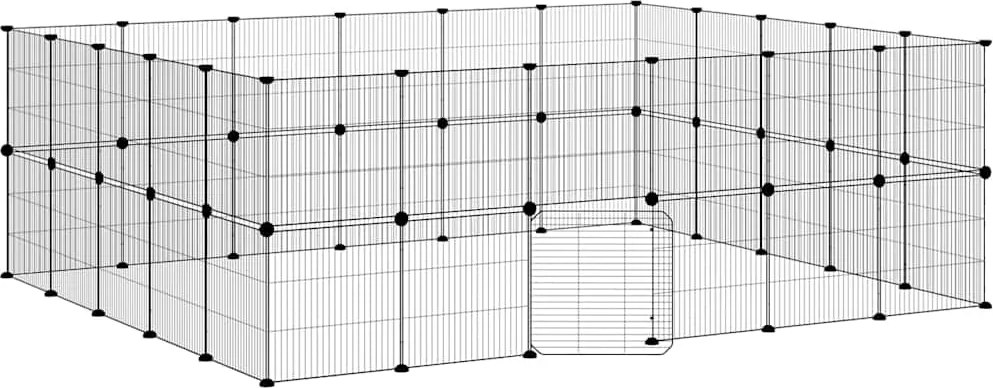 44panelová ohrádka pro zvířata s dvířky černá 210 x 175 x 70 cm ocel 3114046