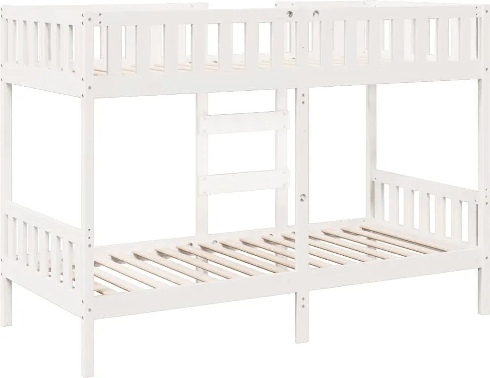 Patrová postel bílá 90 x 190 cm masivní borové dřevo 3308605