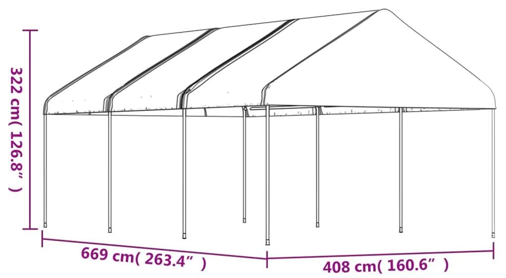 Altán se střechou bílý 6,69 x 4,08 x 3,22 m polyethylen,  3155511