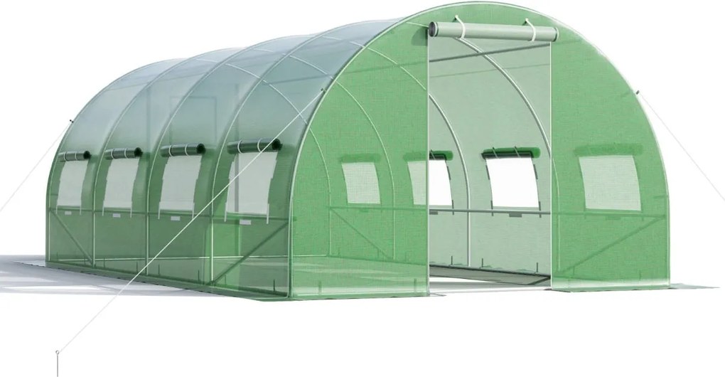 Costway Velký průchozí tunel Greenhouse – 600 × 300 × 200 cm, zelený