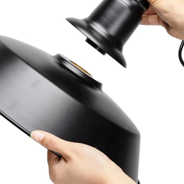 Aigostar - LED Lustr na lanku 1xE27/60W/230V pr. 36 cm černá