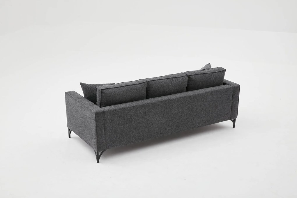 Hanah Home Třímístná pohovka BERLIN antracitová 222 cm 825BLC2796