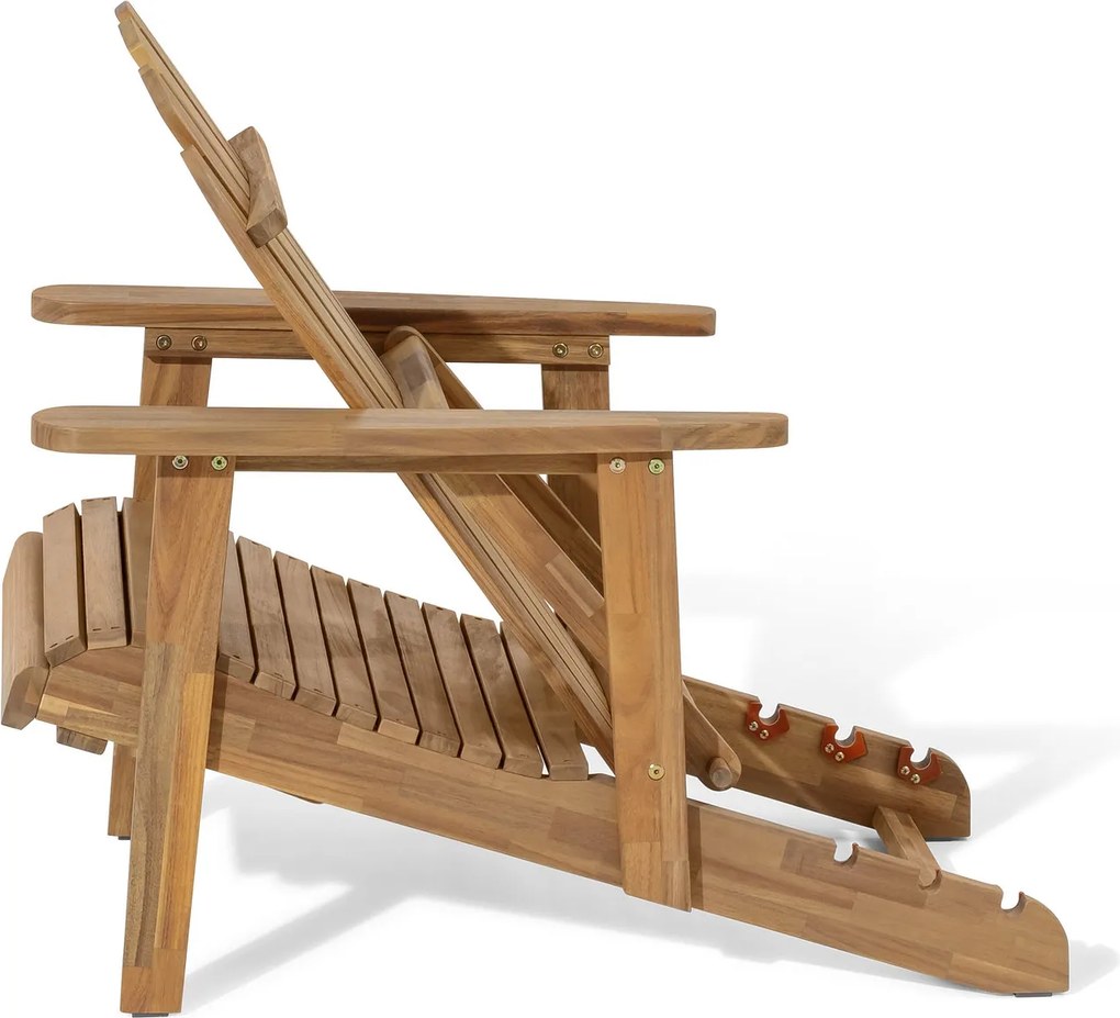 Tchibo - Zahradní křeslo Adirondack s výsuvnou podnožkou, přírodní