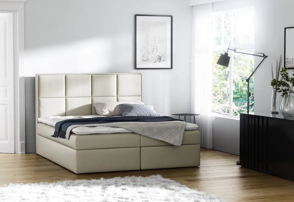 Čalouněná postel boxspring GALAXY + topper, 120x200, madryt 3092