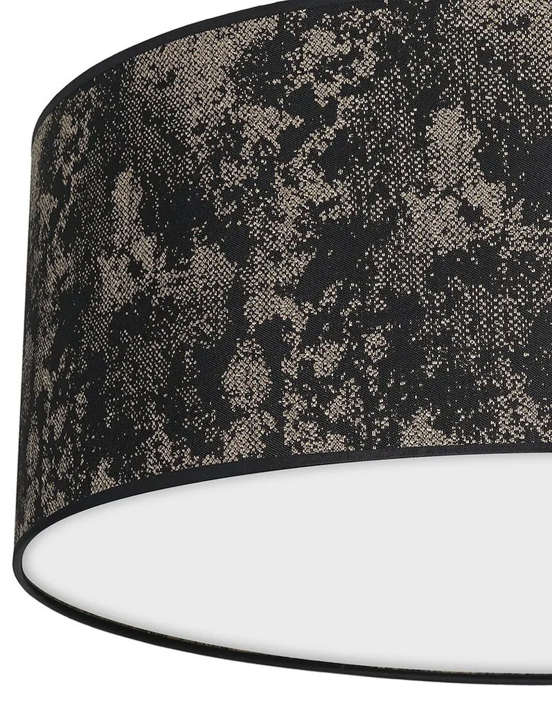 Stropní svítidlo Satino Round, 1x černé/zlaté textilní stínítko, (bílé plexisklo), (fi 40 cm)