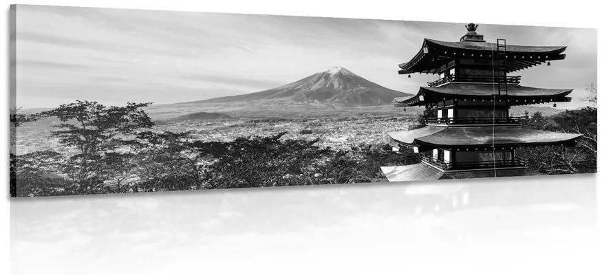 Obraz památka Chureito Pagoda v černobílém provedení Varianta: 120x40
