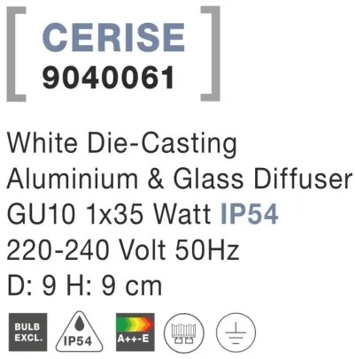 Venkovní zahradní svítidlo Cerise B 9 bílé