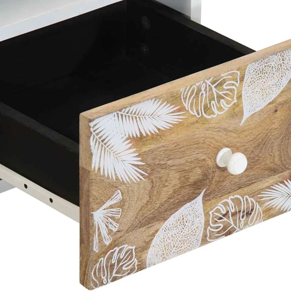 Tv Skříňka 70X33,5X46 Cm Masivní Mangovníkové Dřevo Kouřový Dub
