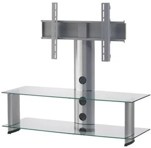 Televizní stolek SONOROUS PL 2100 (čiré sklo + stříbrné alu)