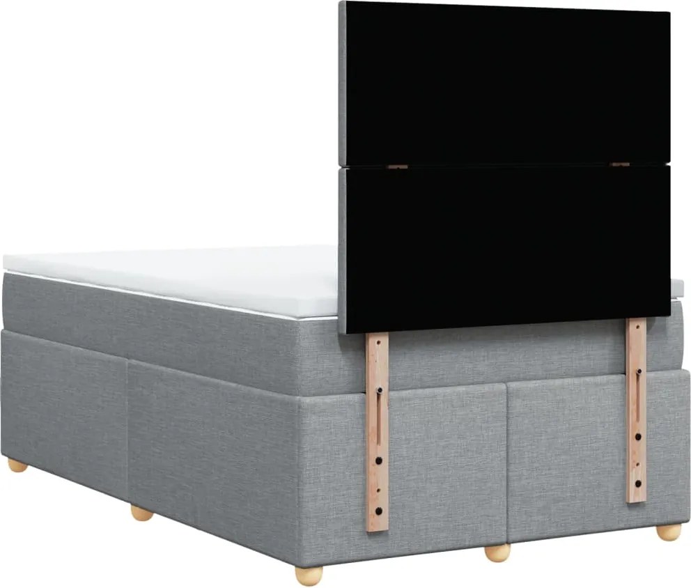 Box spring postel s matrací světle šedá 120 x 200 cm textil 3291240