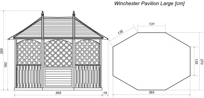 Dřevěný altán osmistranný Winchester Pavilon LUX