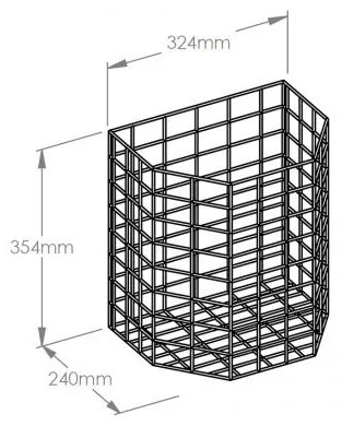 Drátěný odpadkový koš závěsný, objem 22 l
