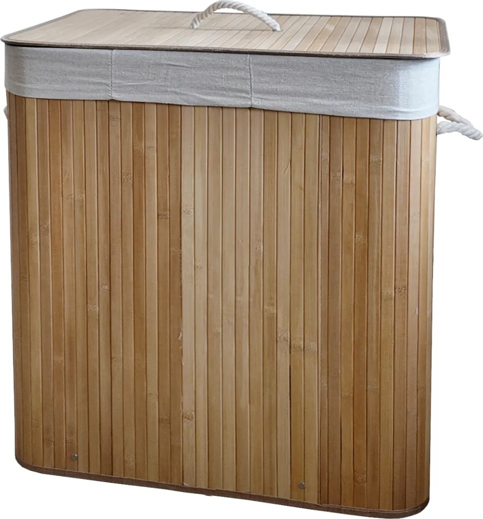 TRENDIE Bambusový koš na prádlo 150l světle hnědý + DÁREK