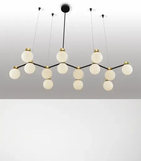 Satina zlato-černo-bílý designový lustr Ovalino 157