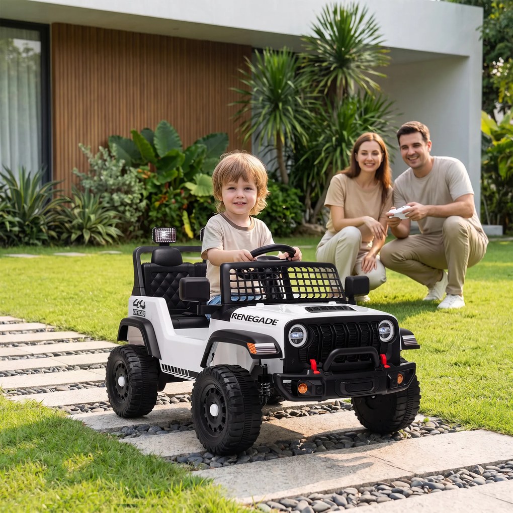 AIYAPLAY dětské elektrické auto 12V, elektrické auto pro děti s dálkovým ovládáním, lithiová baterie, 2 motory, plynulý rozjezd, 4-kolová odpružená k…