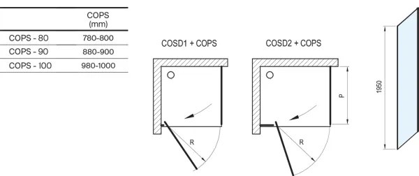 Ravak X9VV40300Z1 - Pevná sprchová stěna COOL 80x195 cm černá