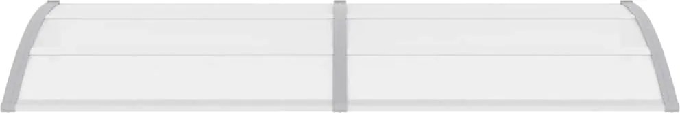 Vchodová stříška šedá a průhledná 240 x 75 cm polykarbonát 144821