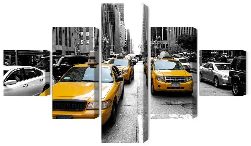 Vícedílný obraz Taxíky V New Yorku Nedostatek Nedostatek Plátno Canvas 250x150