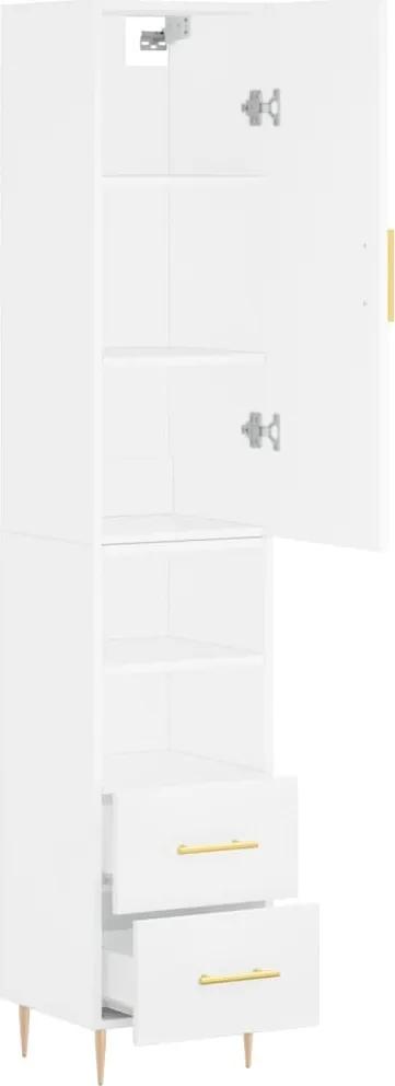vidaXL Skříň highboard 34,5 x 34 x 180 cm kompozitní dřevo [3198905] Barva: bílá s vysokým leskem