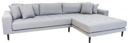 Rohová pohovka LIDO 290 cm,polyester světle šedý, pravý roh House Nordic 1301181P