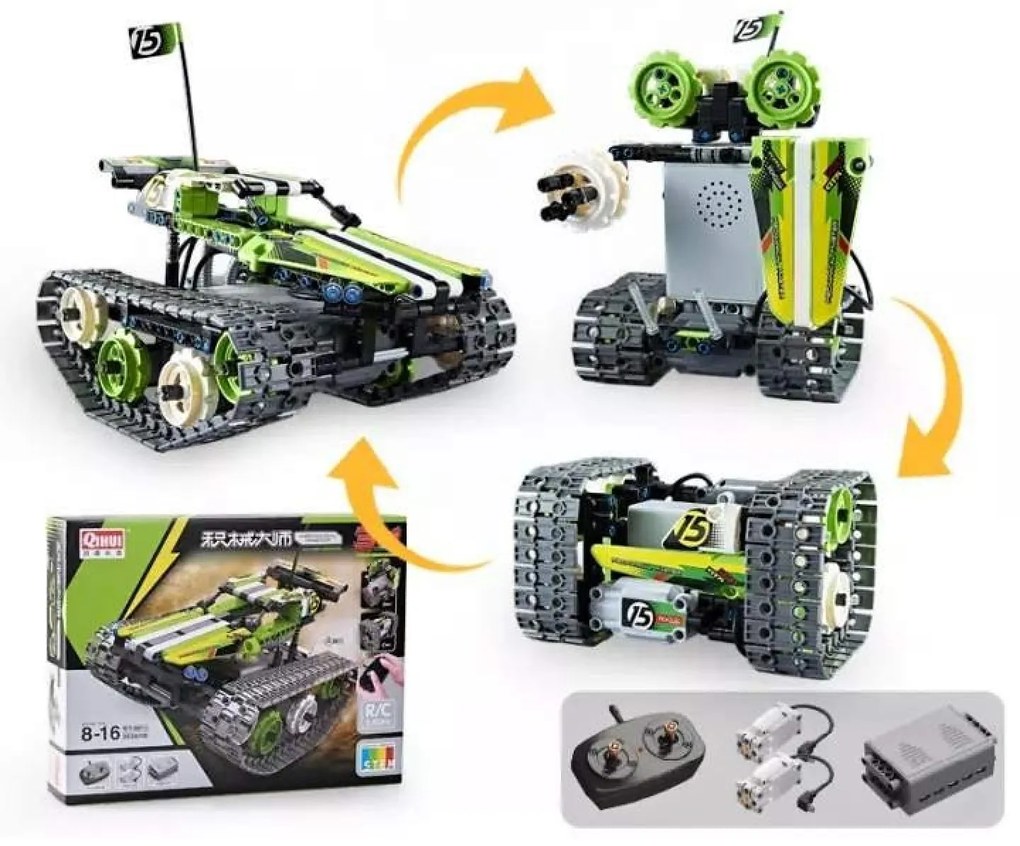 Tech bricks 8015 r/c pásák 3v1, 353 dílků