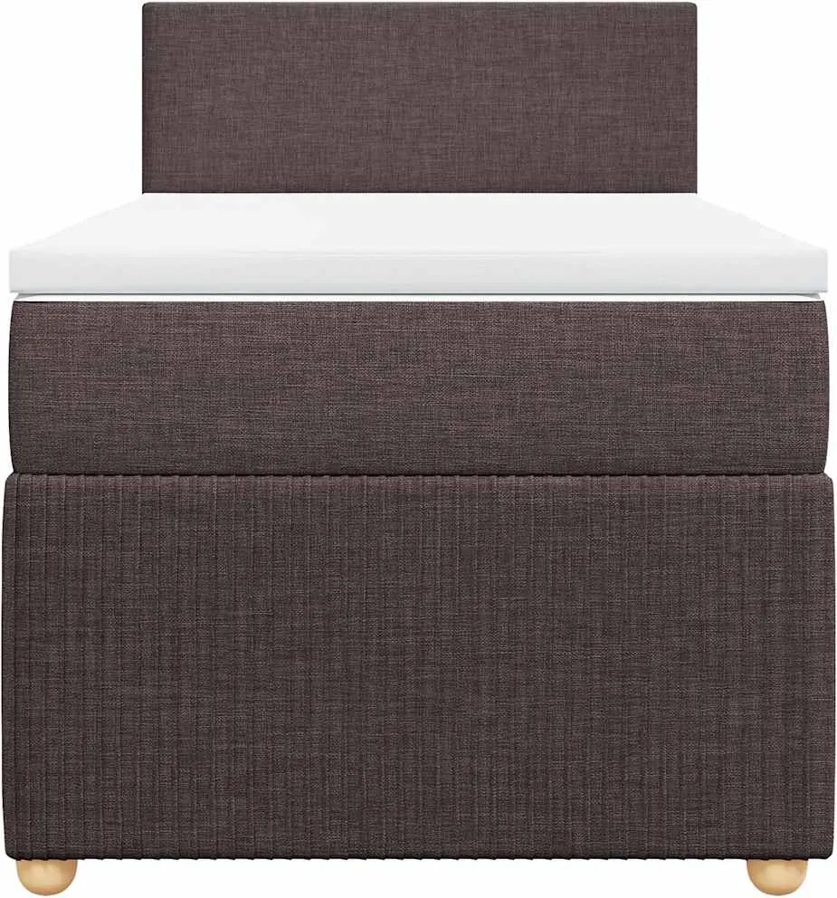 Box spring postel s matrací tmavě hnědá 90x200 cm textil 3289635