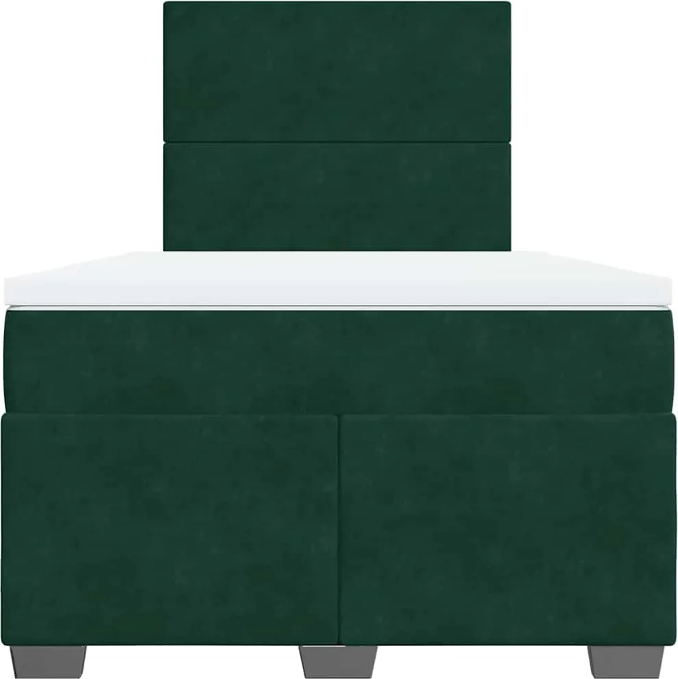 Box spring postel s matrací tmavě zelená 120x190 cm samet 3293155